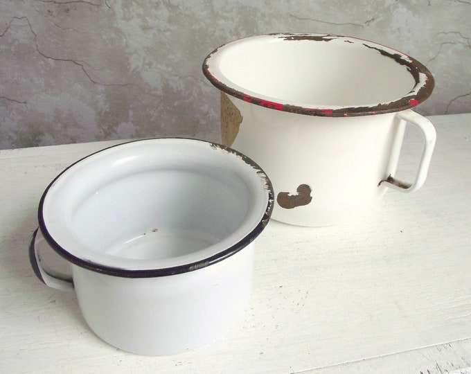 Enamelware Chamber Pots , Farmhouse Decor Planter Pots , Children's ...