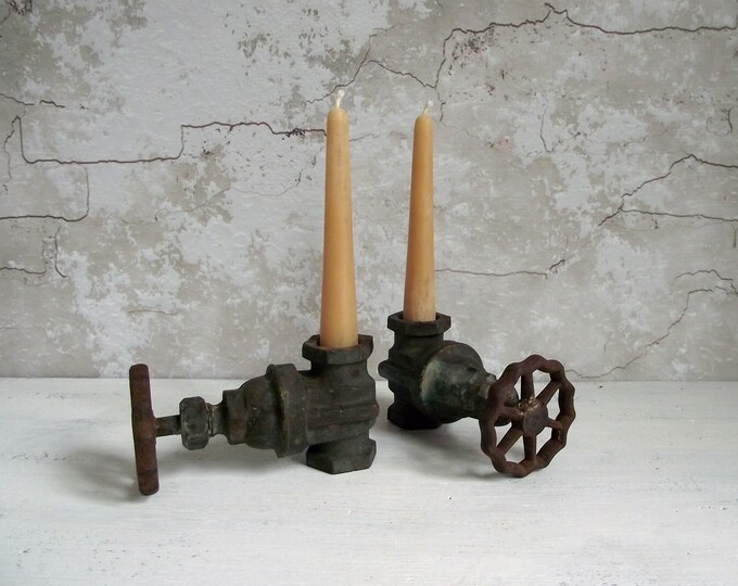 Brass Pipe Valves , Vintage Gate Valves With Faucet Handles for ...