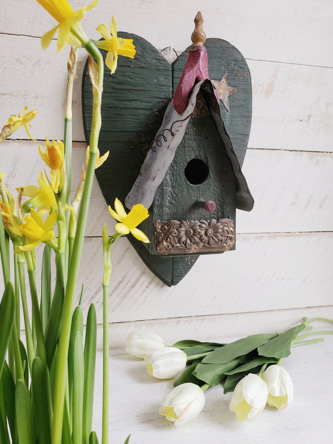 Rustic Birdhouse Primitive Birdhouse Made From Salvaged - Etsy