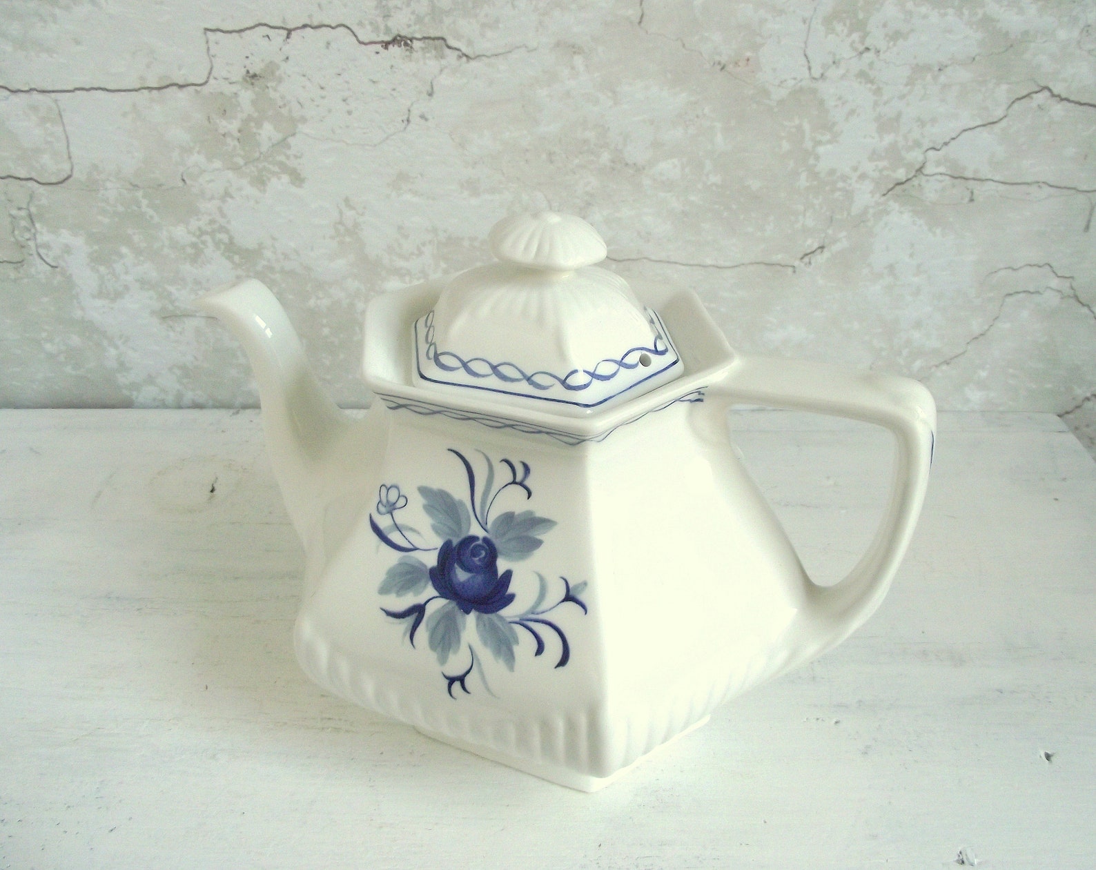 Adams Baltic Blue Ironstone Teapot & Lid Blue and White | Etsy