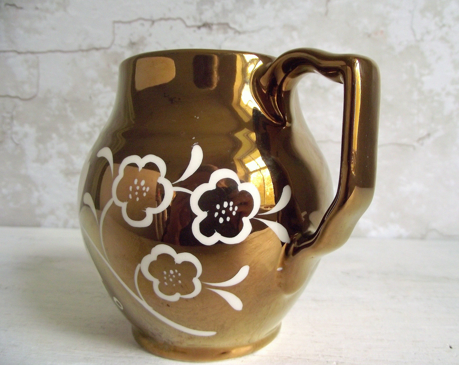 Lusterware Creamer Jug by Gray's Pottery England in Gold | Etsy