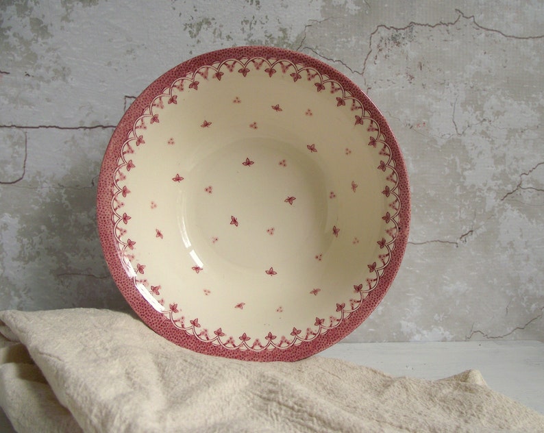 English Ironstone Pottery 8 Inch Round Vegetable Bowl Red - Etsy