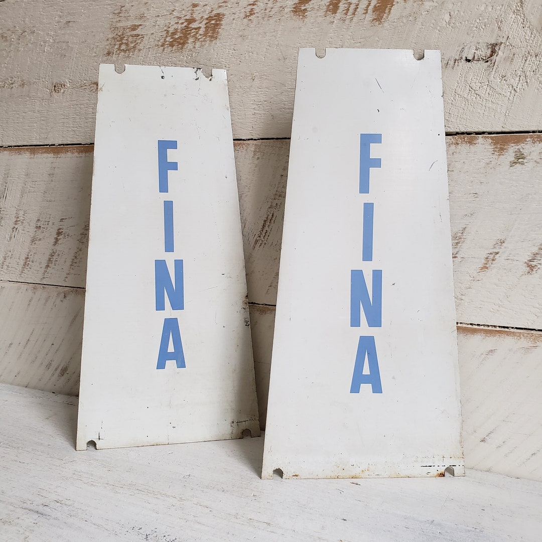 FINA Signs , Vintage Petroliana Signage, Metal Petroleum Advertising ...