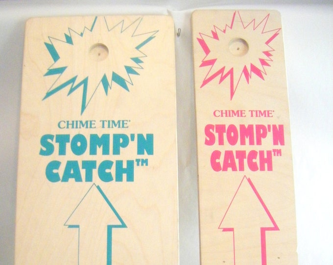 Vintage Stomp 'N Catch Wood Boards Physical Activity Toy Children Play ...