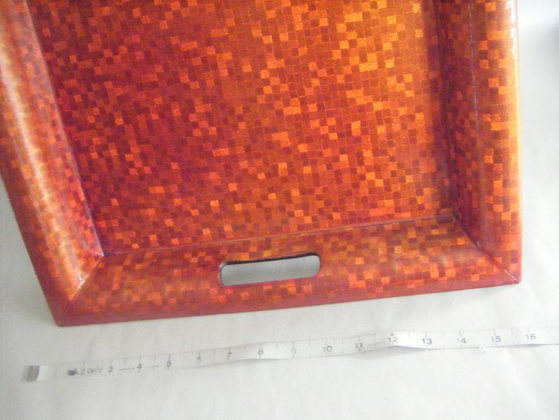 Large Bright Orange Iridescent Patterned Display Tray Craft Fair Booth ...