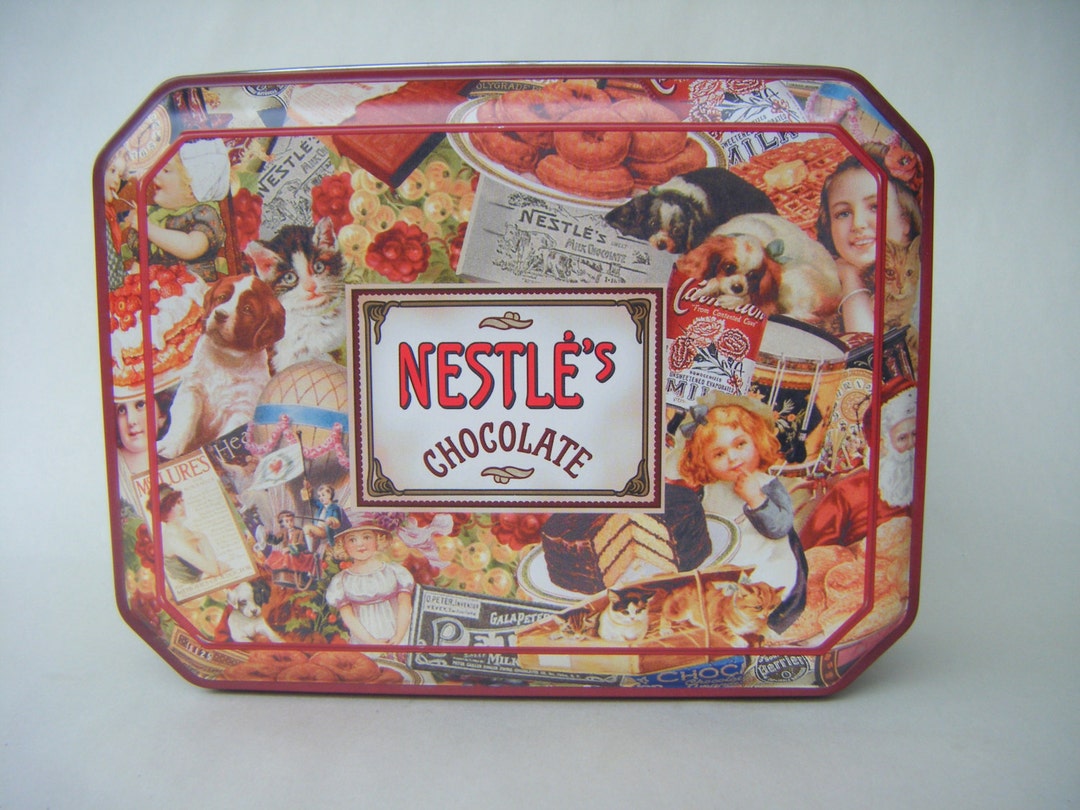 Vintage Nestle Chocolate Victoriana Tin Box Storage Keepsake Jewelry ...