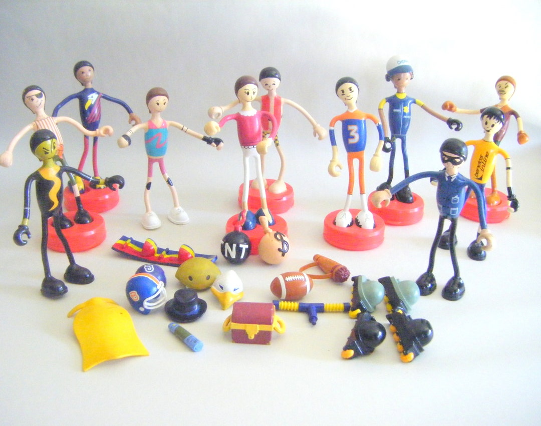 Vintage Set 11 of Bendos Collectible Figures and Accessories Kid Galaxy ...