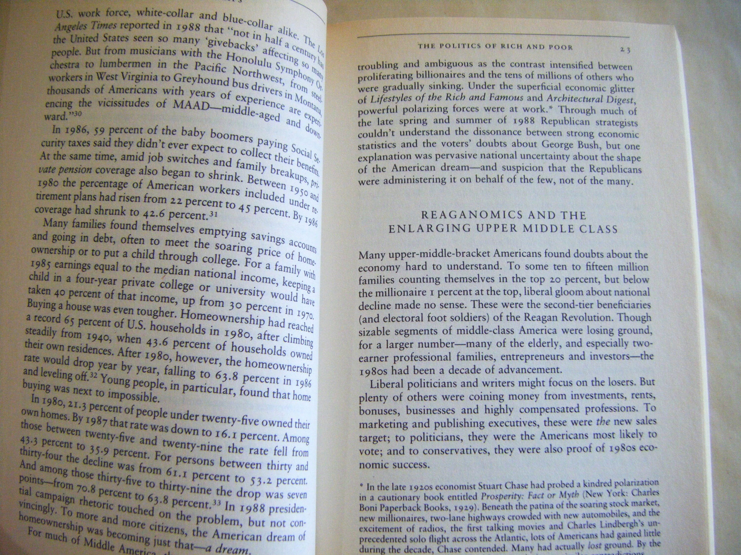 Vintage "the Politics of Rich and Poor" Book: Reaganomics & American ...