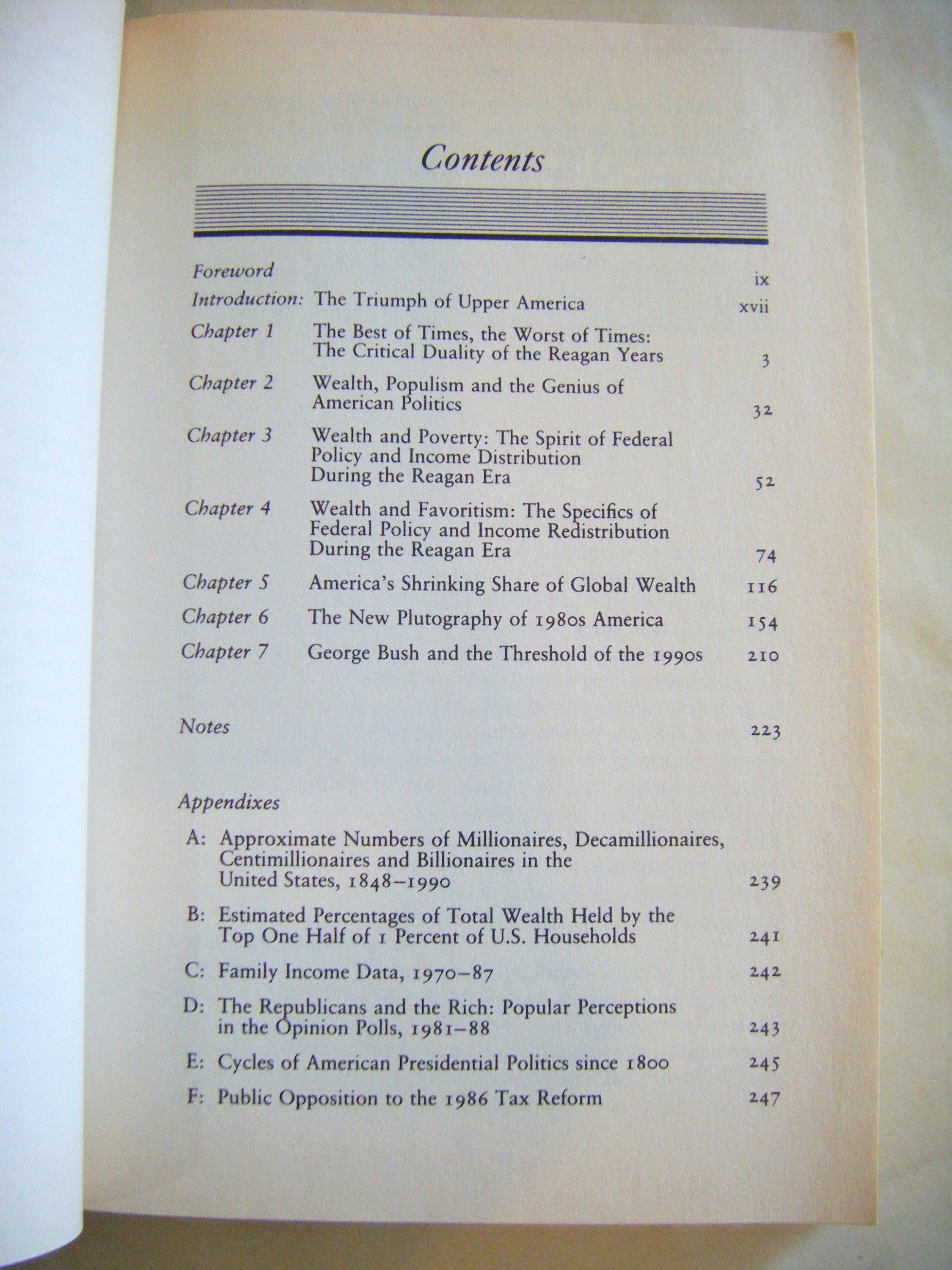 Vintage "the Politics of Rich and Poor" Book: Reaganomics & American ...