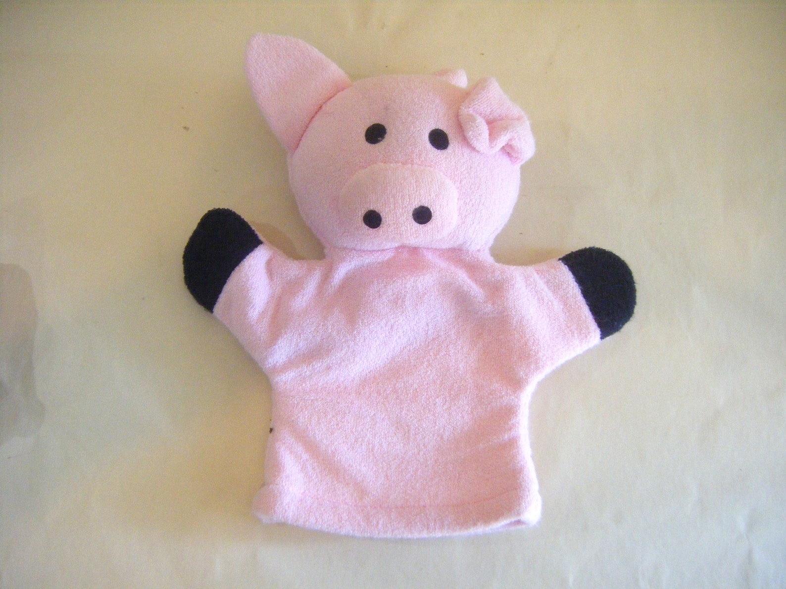 Vintage Pink Baby Pig Hand Puppet Plush Pups Puppet Show Stuffed Make ...