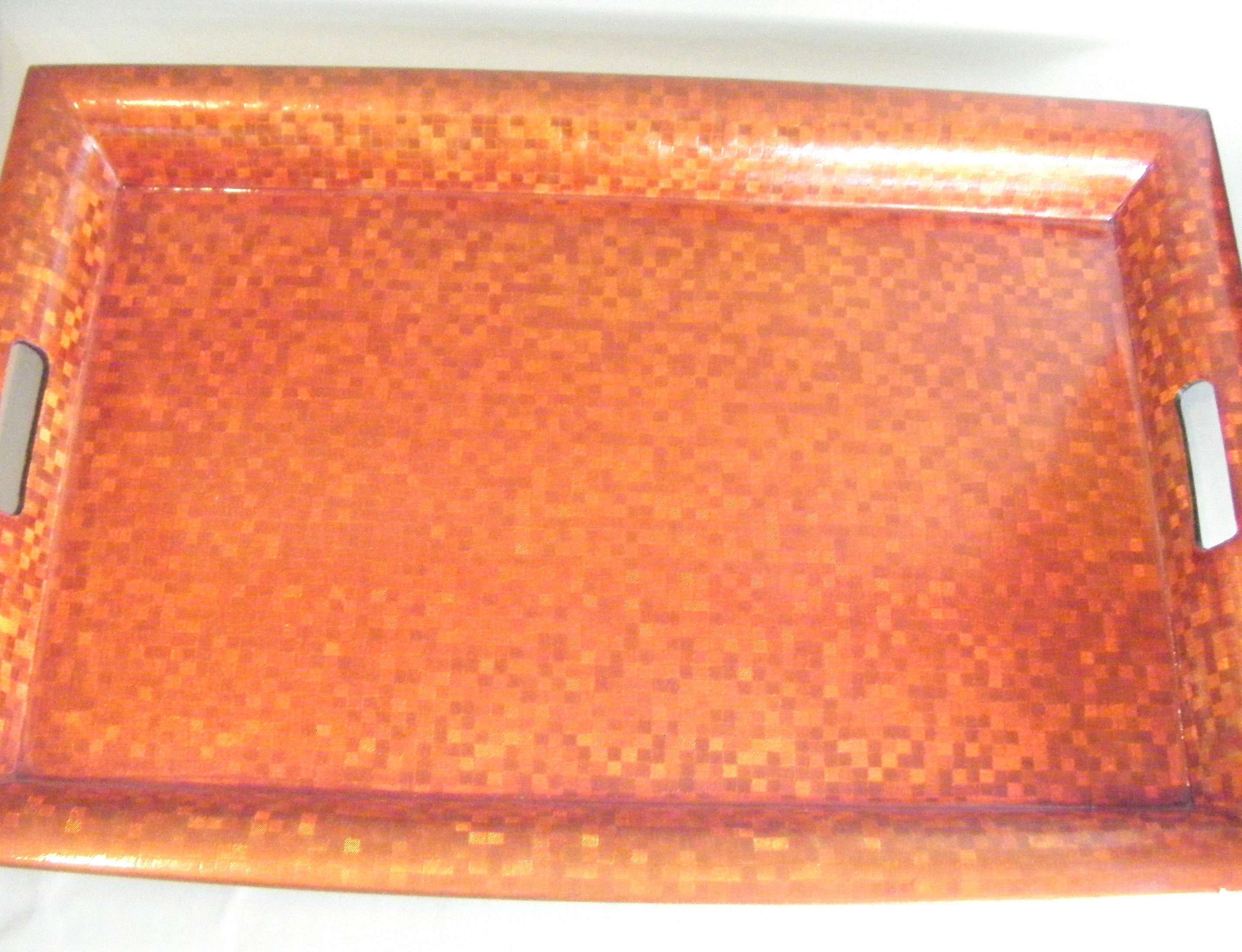 Large Bright Orange Iridescent Patterned Display Tray Craft Fair Booth ...