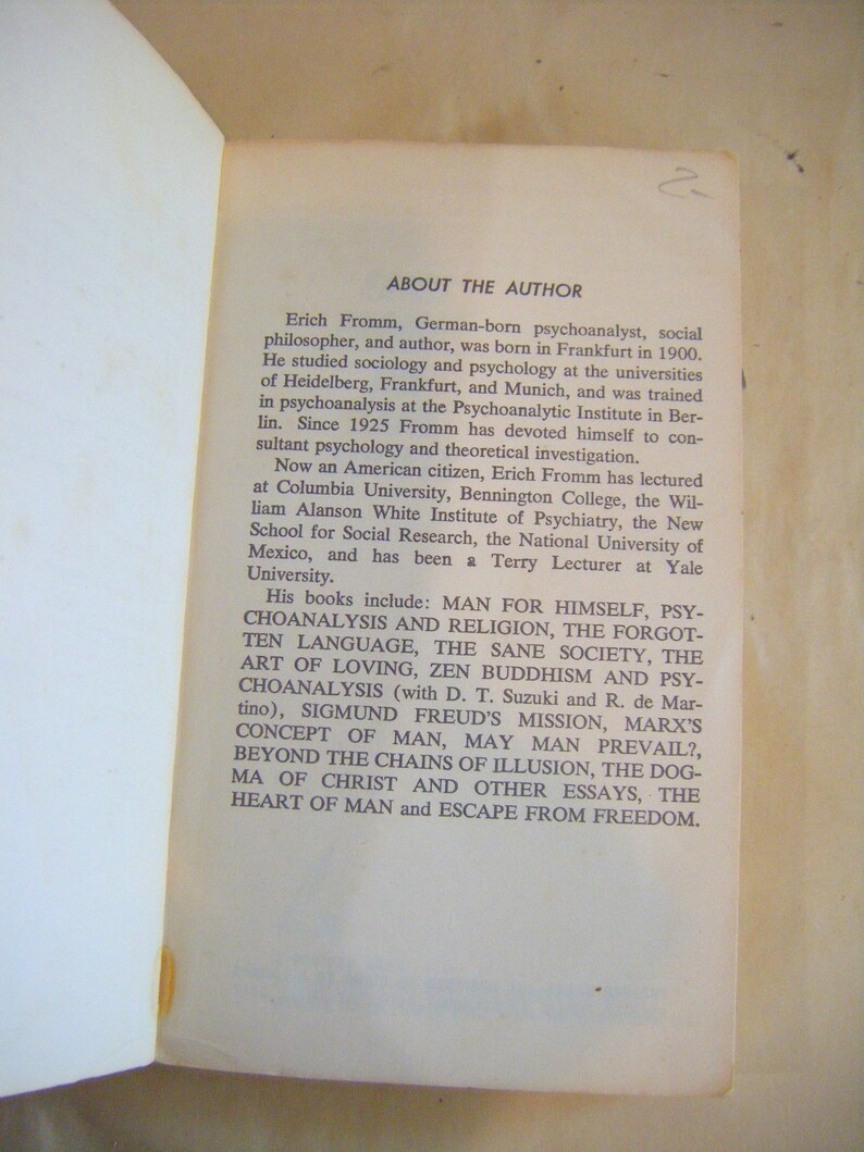 Vintage the Sane Society Erich Fromm Paperback 1960s Science Psychology ...