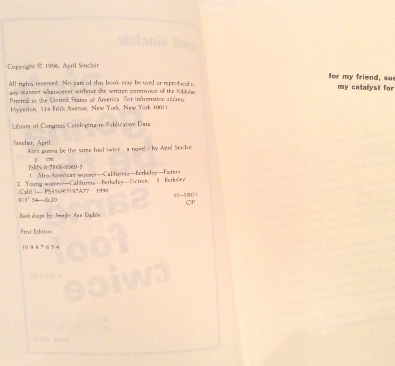 Ain't Gonna Be the Same Fool Twice, April Sinclair Paperback, First ...
