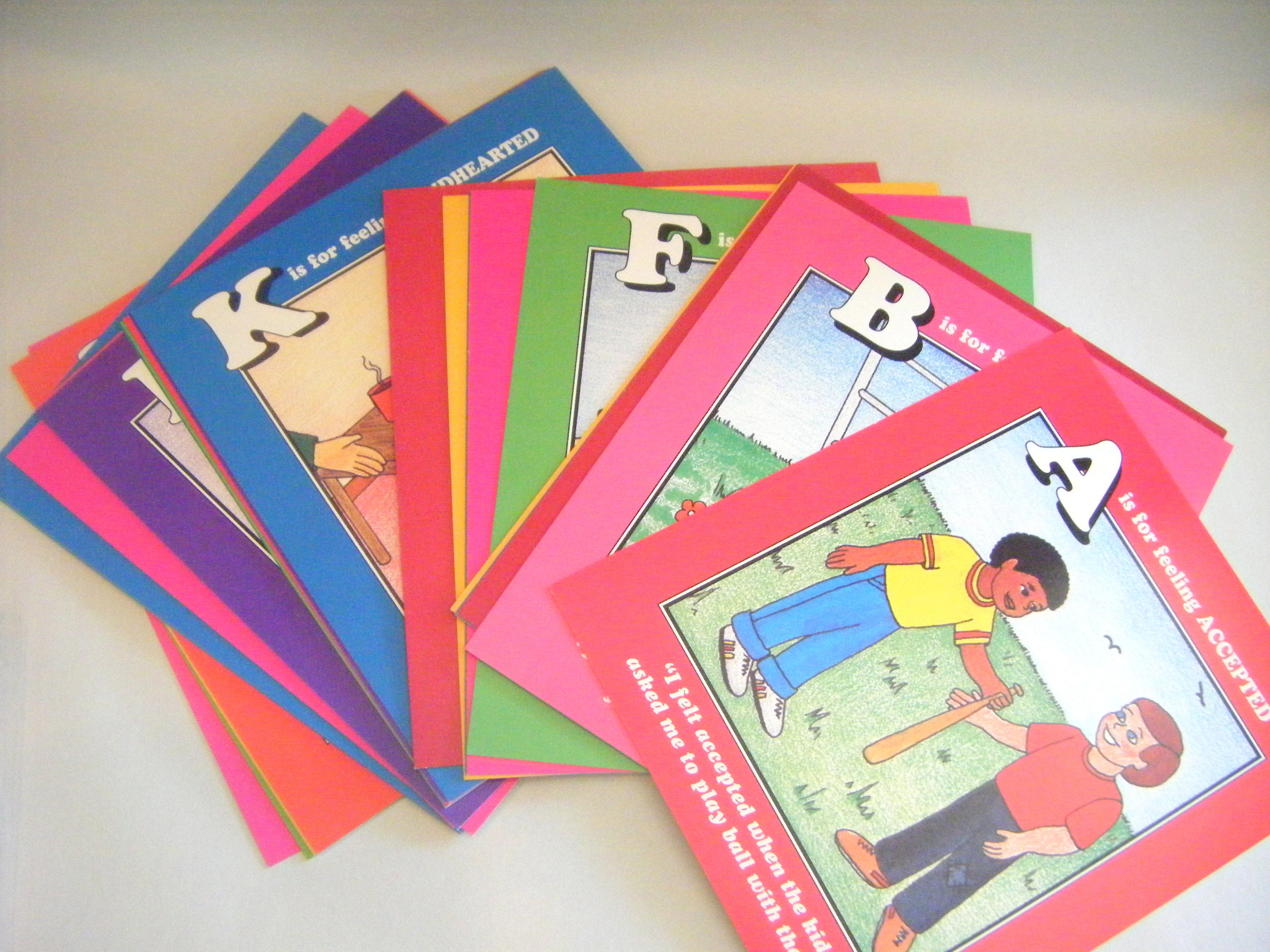 Vintage ABC Feelings Awareness Flash Cards Children Parents Teacher ...