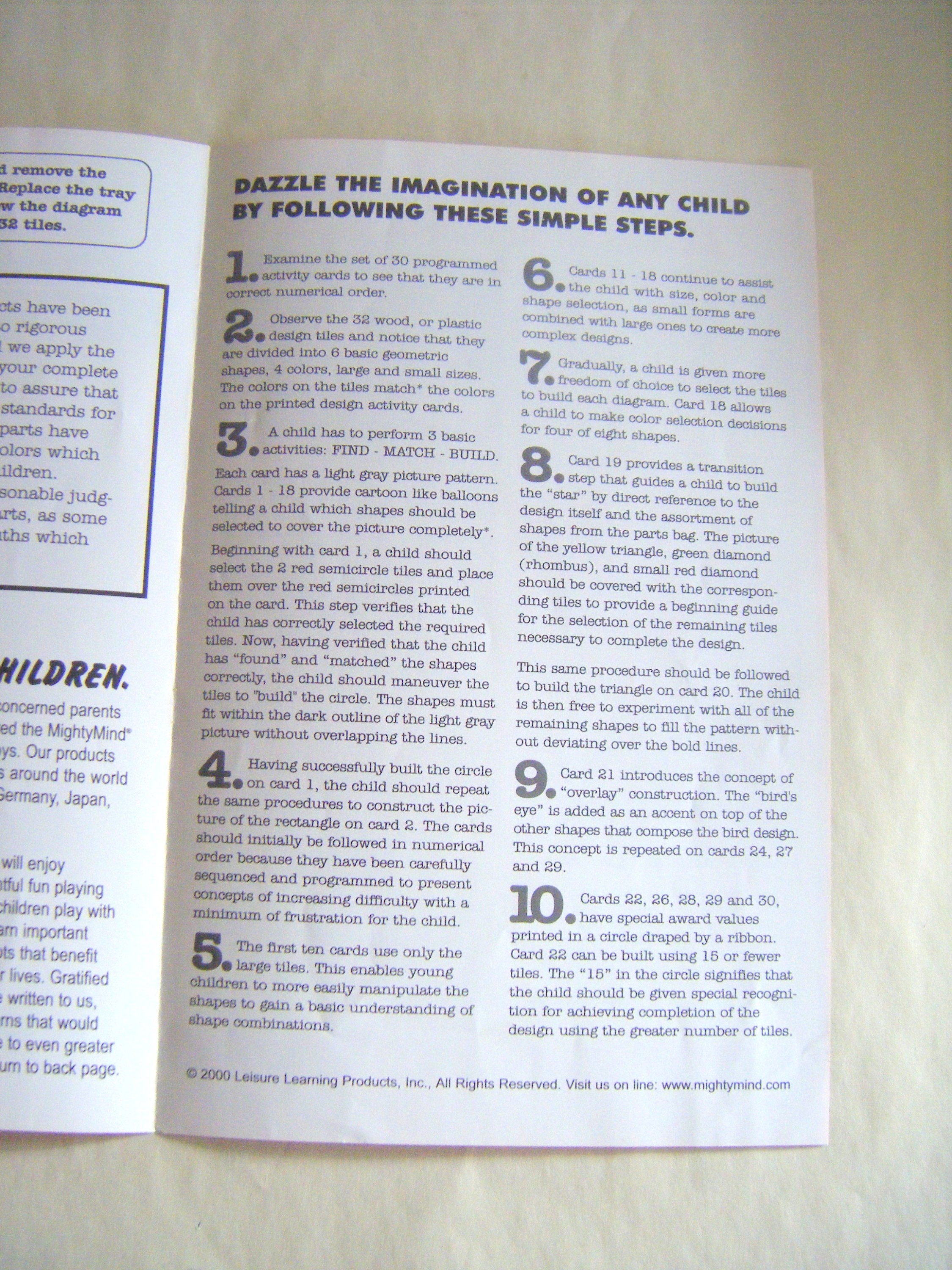 Vintage Mighty Mind Basic Puzzle Game Toy Children Play Kids Parenting ...