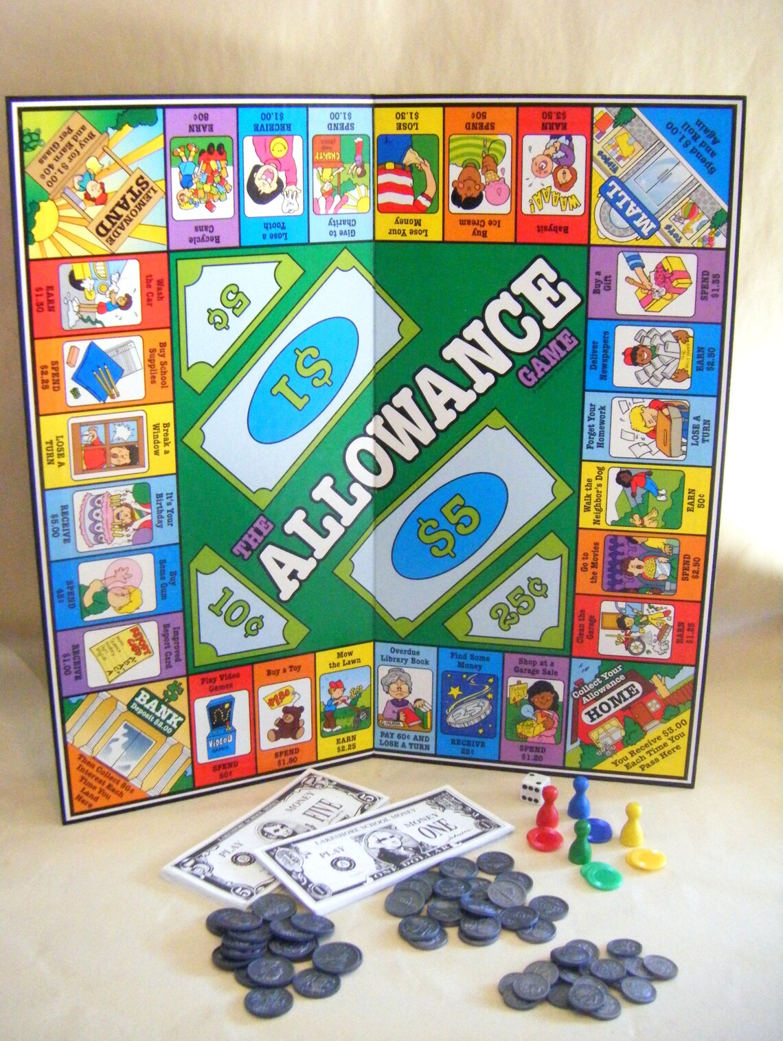 Vintage Allowance Board Game Lakeshore Collectible - Etsy