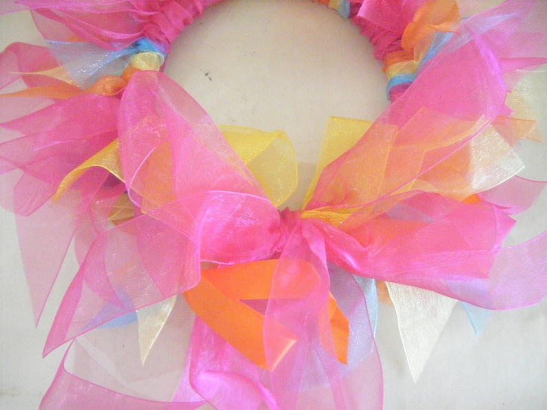 Rainbow Ribbon Rag Mini Wreath Handtied Home Decor Fun - Etsy