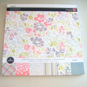 SEI Madeline Collection 12 by 12 Inch Cardstock Coordinating Pack Scrapbook Art Collage Wedding ...