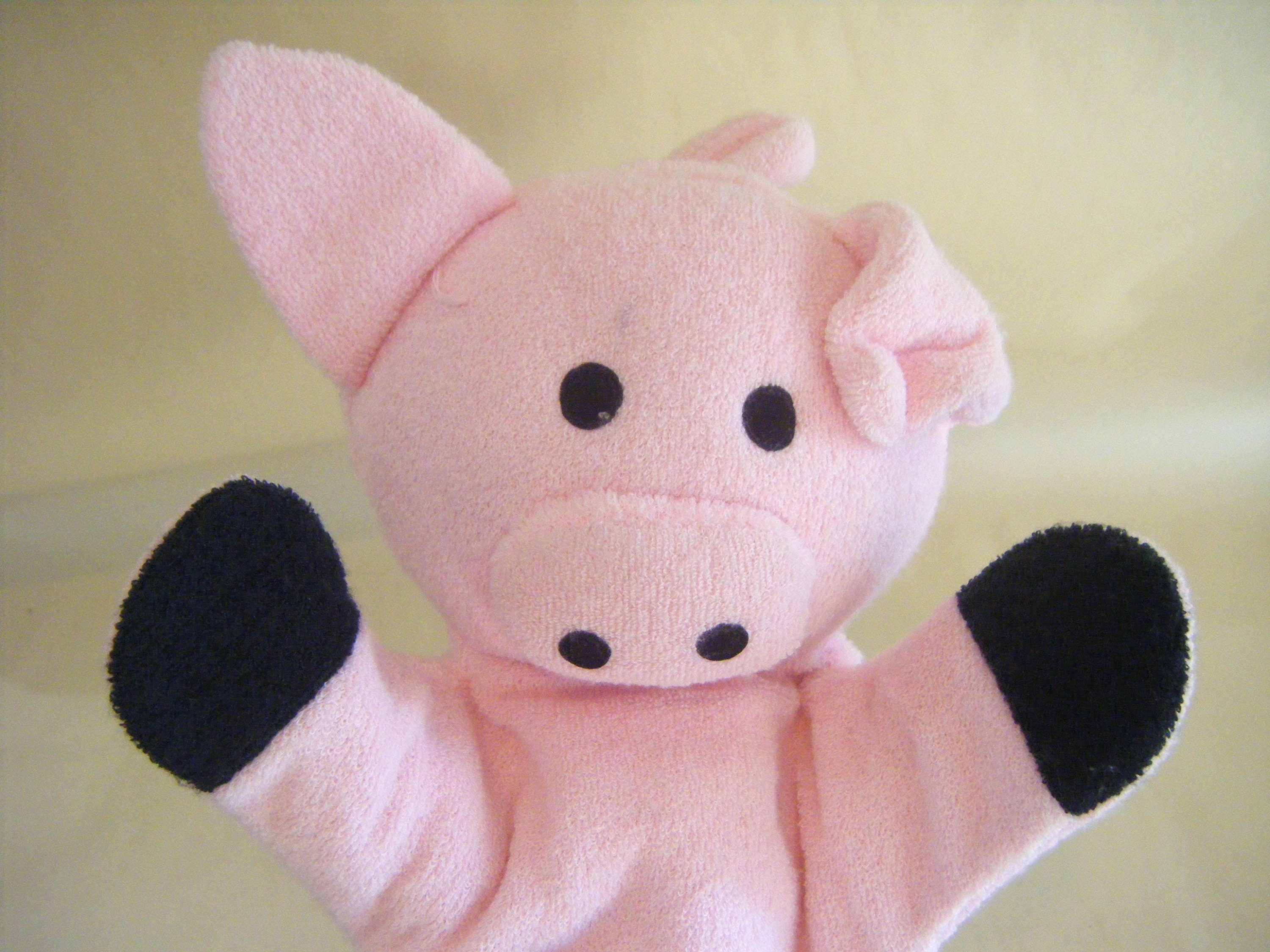 Vintage Pink Baby Pig Hand Puppet Plush Pups Toy Children Play | Etsy