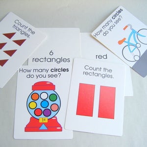 Vintage Shapes & Colors and Telling Time Flash Cards Children - Etsy