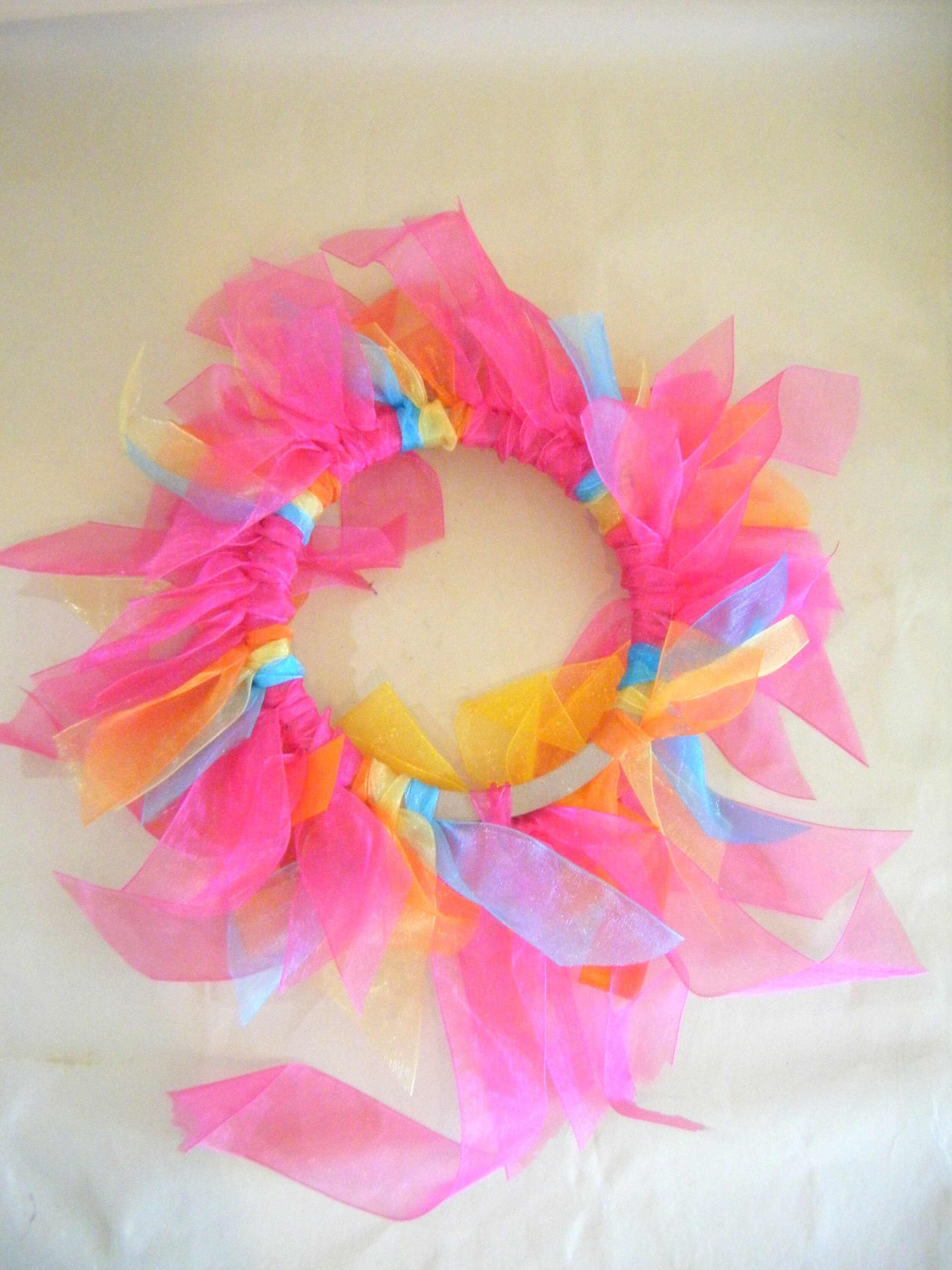 Rainbow Ribbon Rag Mini Wreath Handtied Home Decor Fun - Etsy