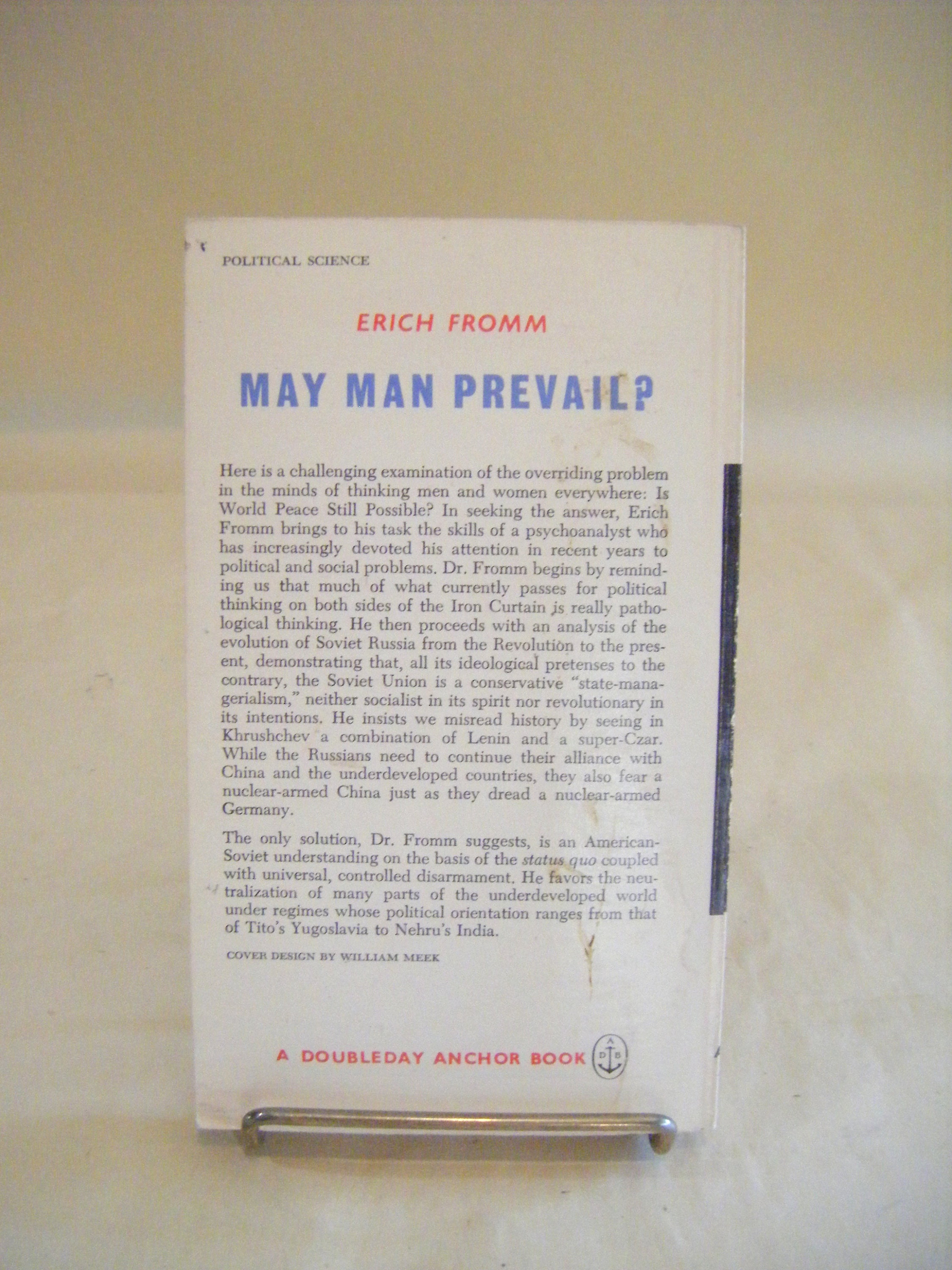 Vintage May Man Prevail Erich Fromm Paperback 1960s Science Psychology ...