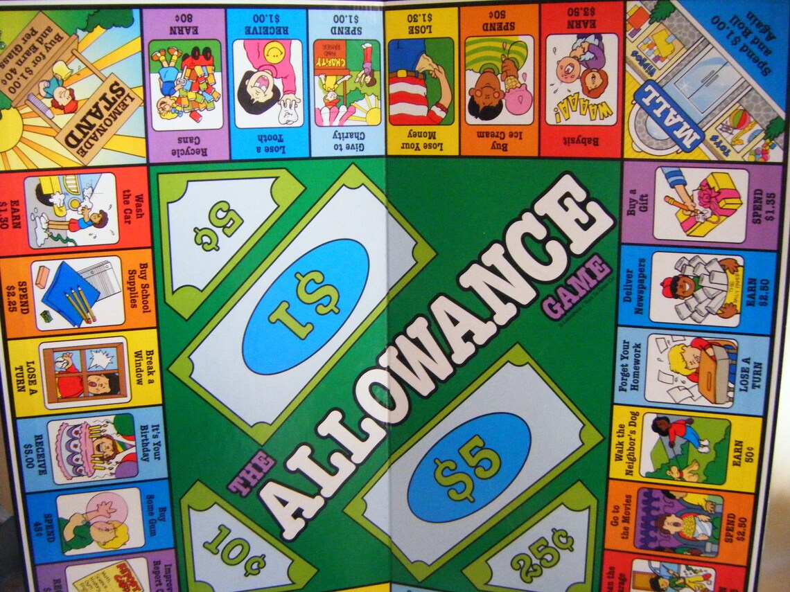 Vintage Allowance Board Game Lakeshore Collectible - Etsy