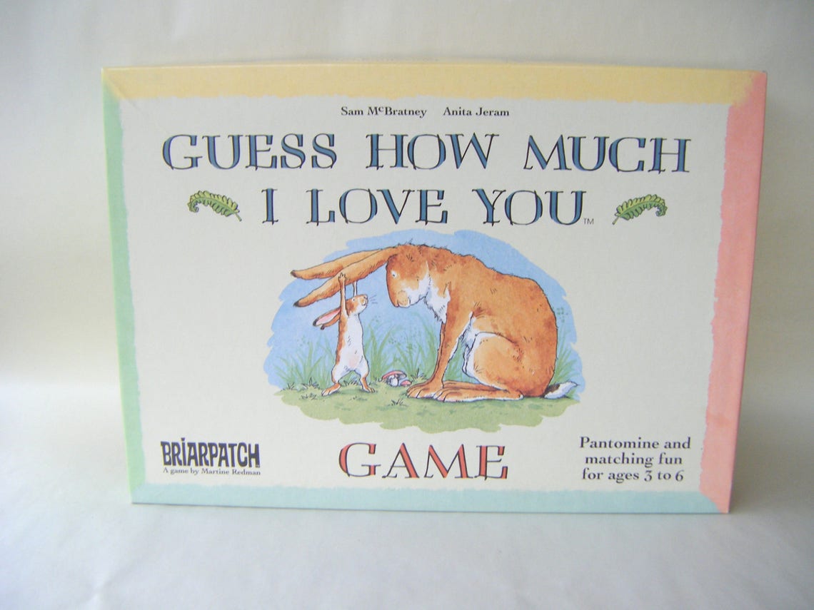 Vintage Guess How Much I Love You Game Collectible Bunny Rabbit - Etsy
