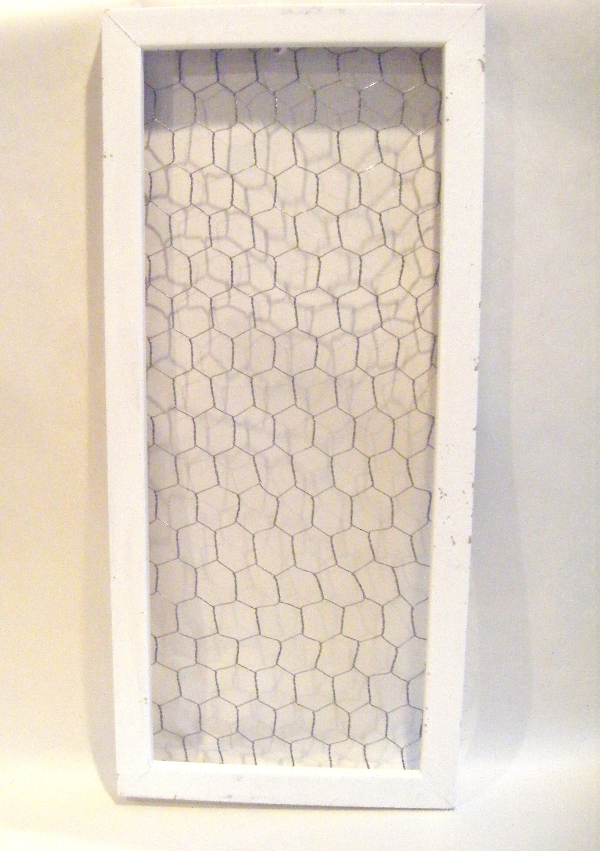 Distressed White Chicken Wire Frame Home Decor Farmhouse Shabby Chic ...