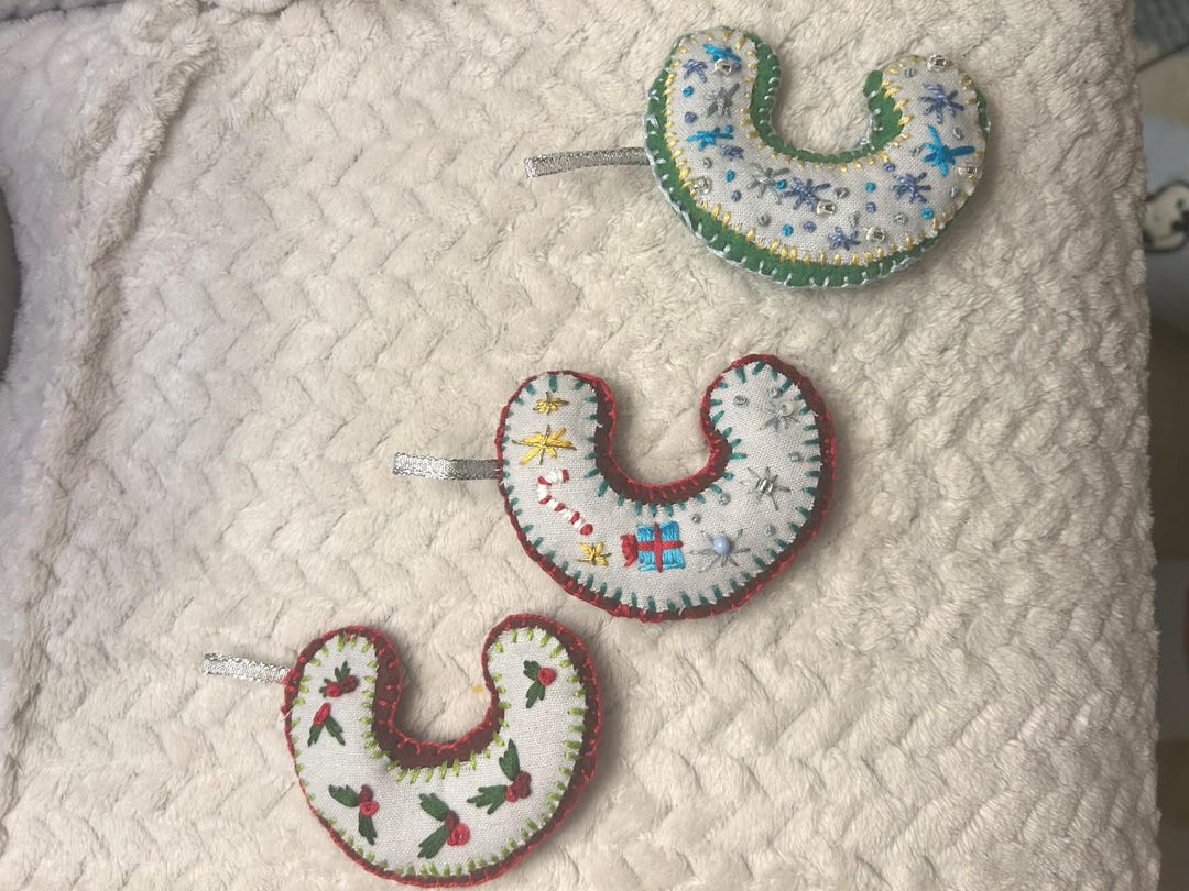 Old Fashioned Hand Embroidered C is for Christmas Ornaments - Etsy
