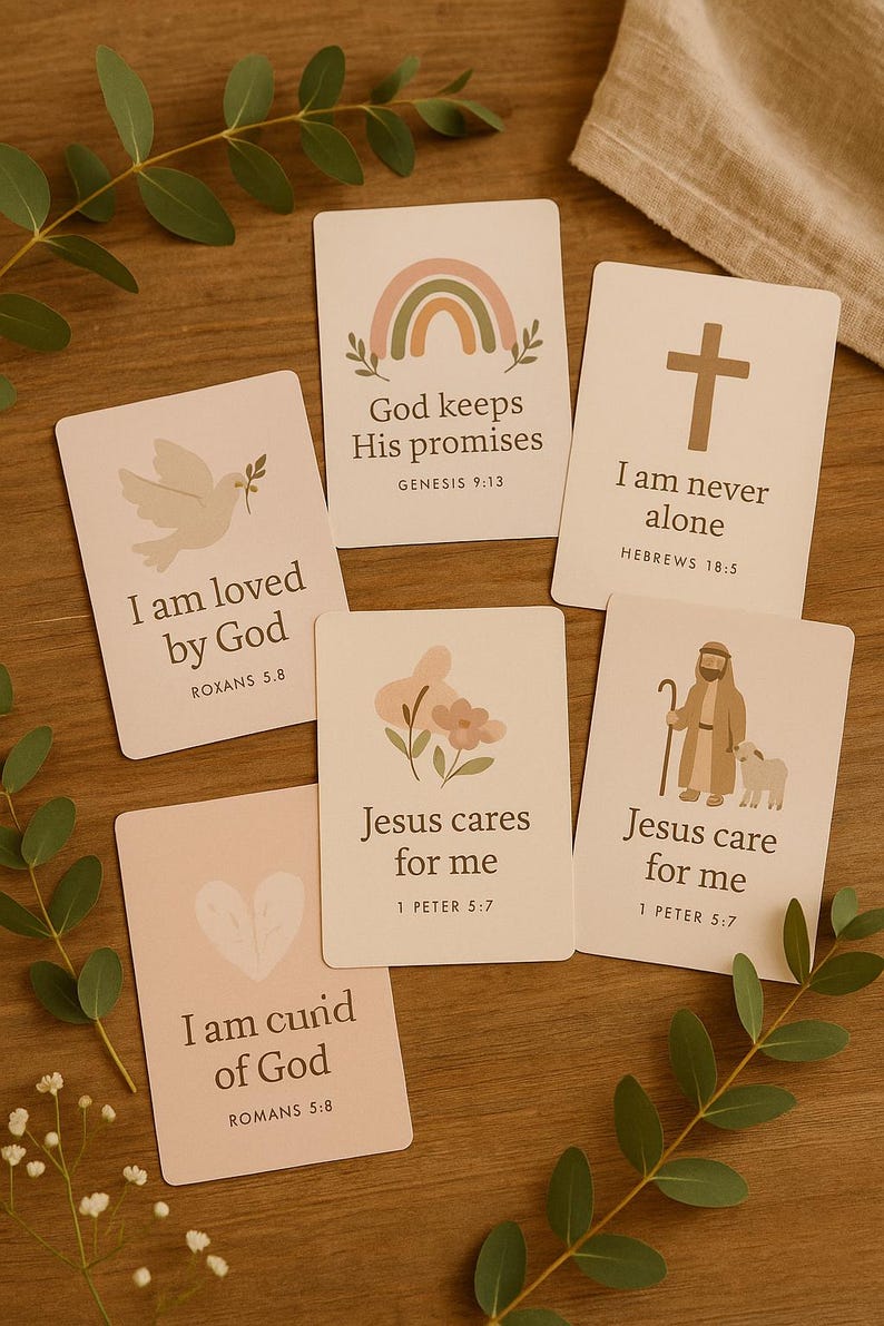 Christian Affirmation Cards for Kids | Bible Verse Printable | 4x6 ...