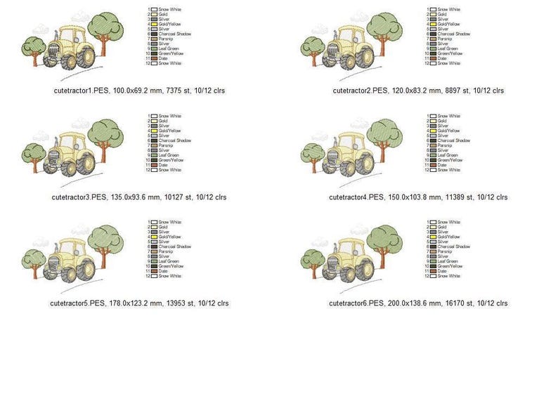 Cute Tractor Embroidery Design - Instant Download Digital File for ...