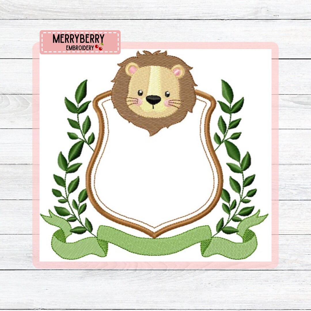 Lion Frame Embroidery Design - Instant Download Digital File - Machine ...