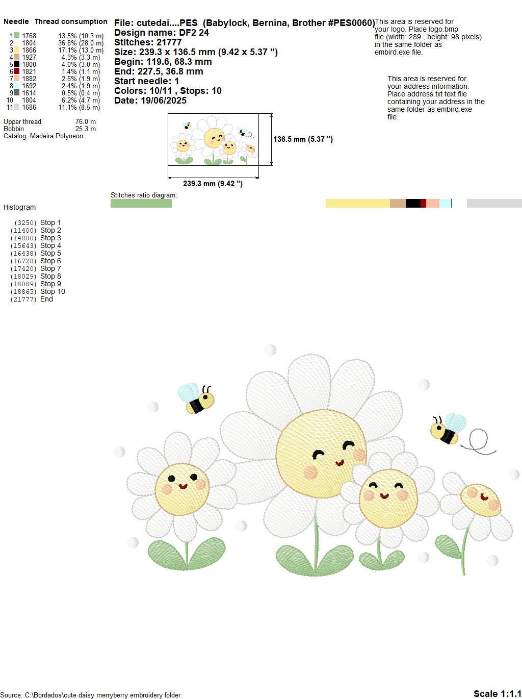 Cute Daisy Embroidery Design - Instant Download Digital File for ...