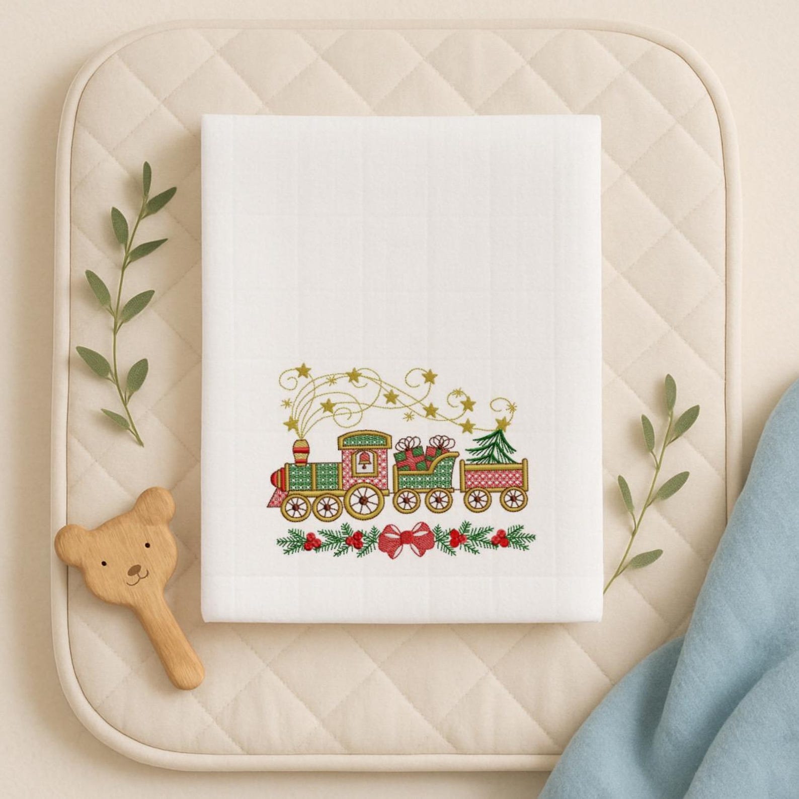 Christmas Train Embroidery Design - Digital File for Embroidery Machine ...