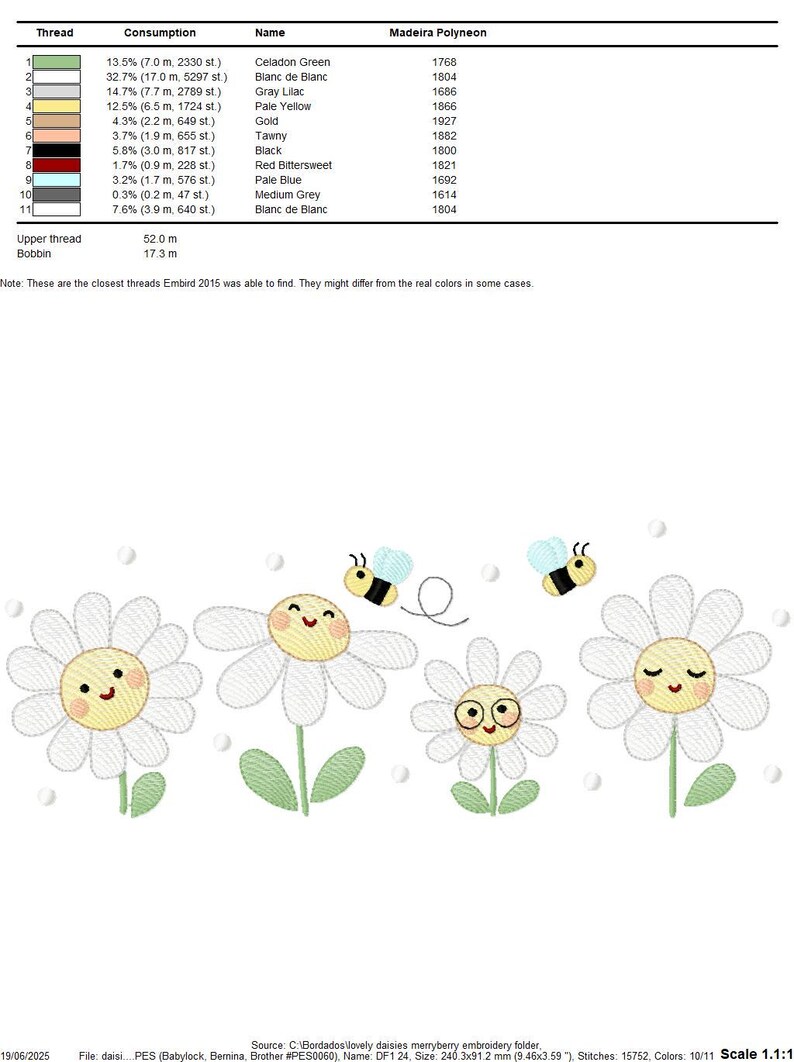 Daisies Embroidery Design - Instant Download Digital File - Machine ...