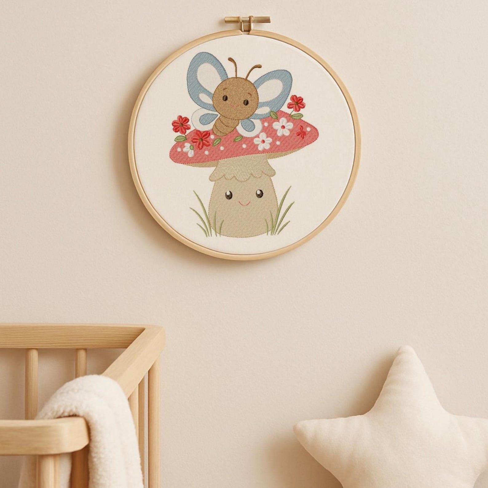 Cute Mushroom Embroidery Design - Instant Download Digital File for ...
