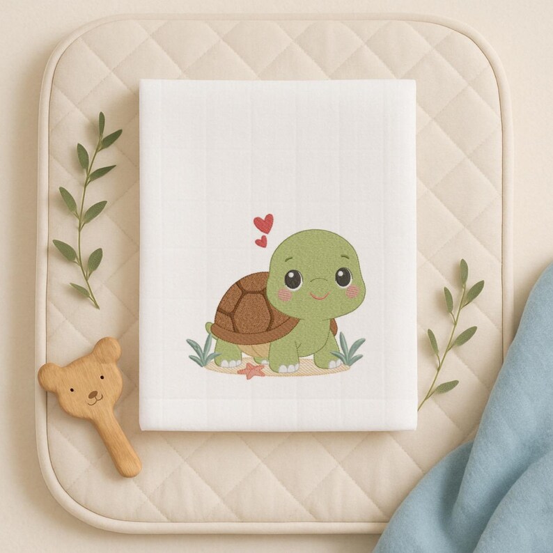 Little Turtle Embroidery Design - Instant Download Digital File for ...