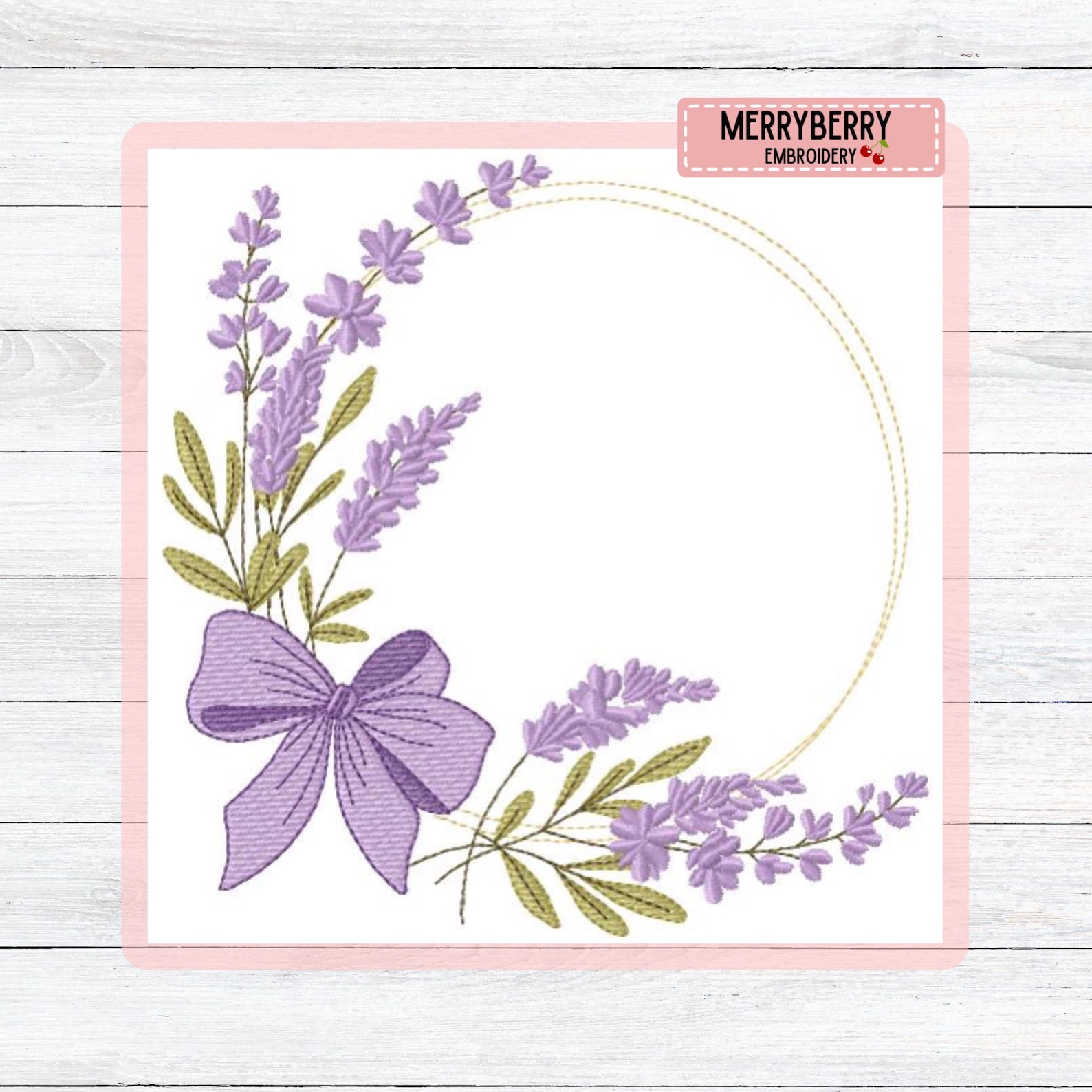 Lavender Frame Embroidery Design - Instant Download Digital File ...