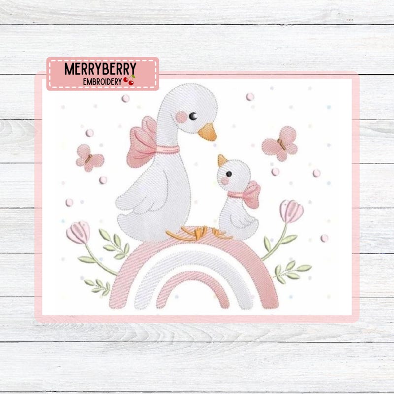 Swan Embroidered Design - Etsy