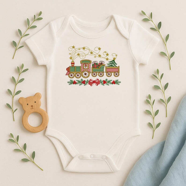 Christmas Train Embroidery Design - Digital File for Embroidery Machine ...