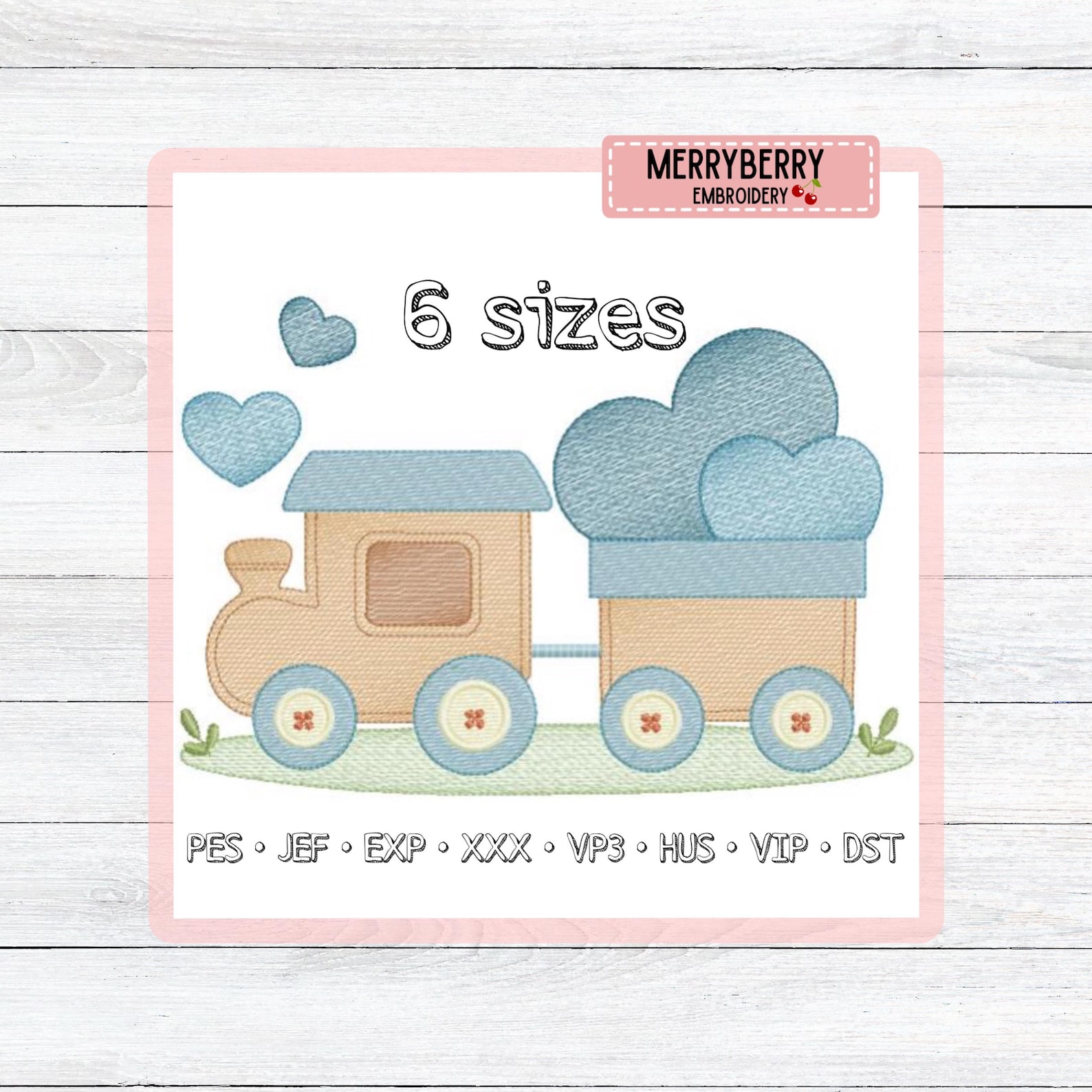 Cute Train Embroidery Design - Instant Download Digital File for ...