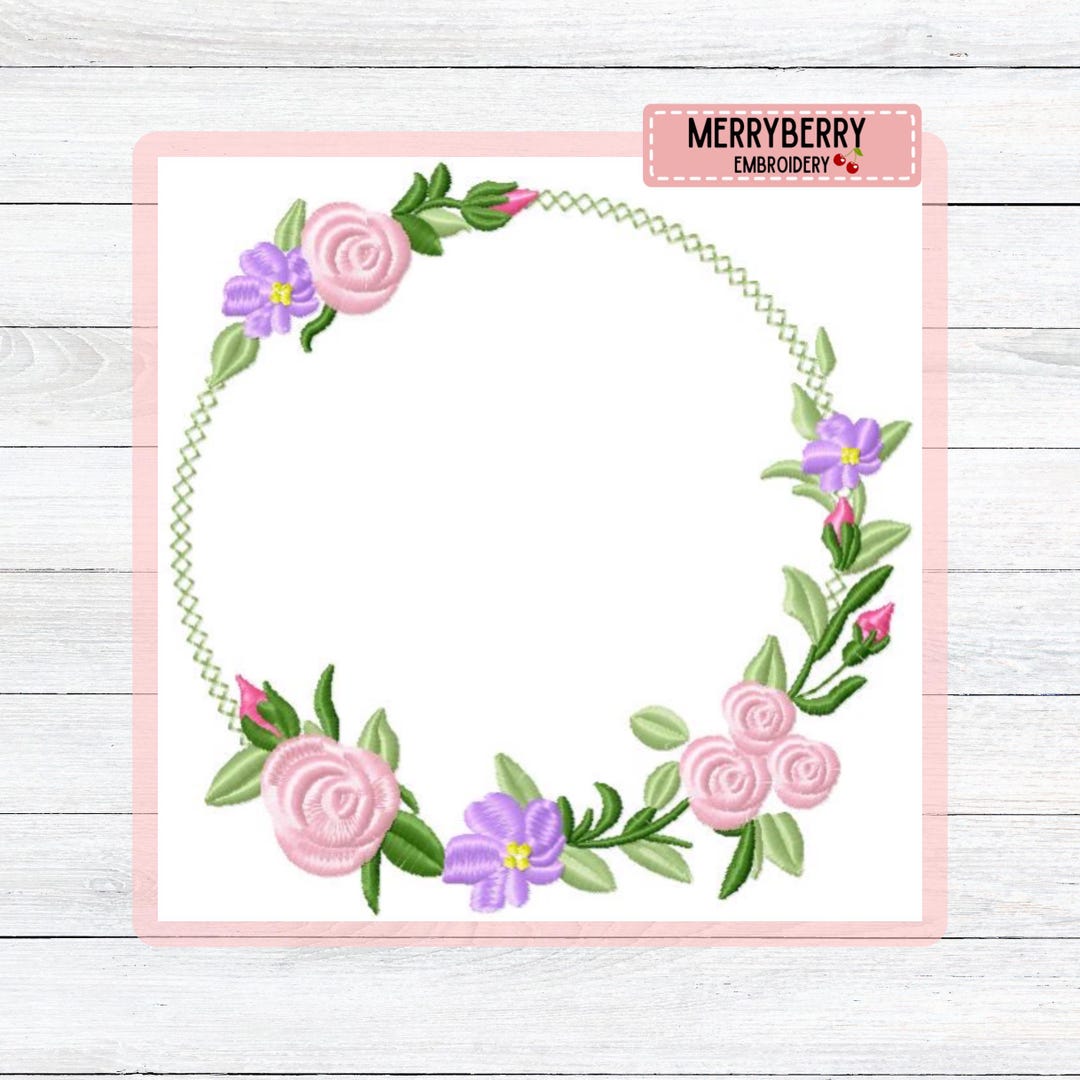 Frame Flowers Embroidery Design - Instant Download Digital File ...