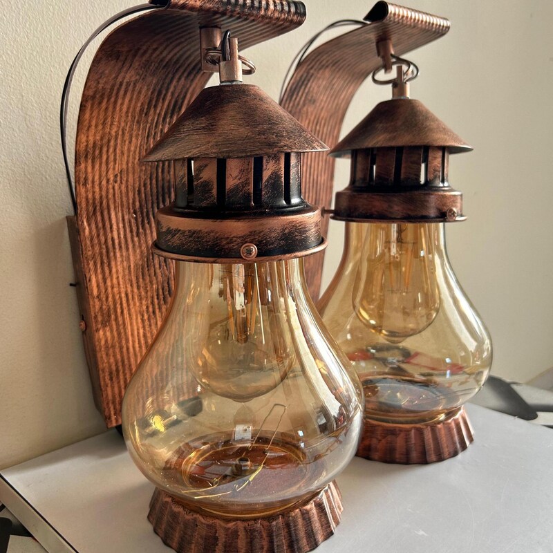 Rustic Oil Lamp Sconces - Etsy Canada