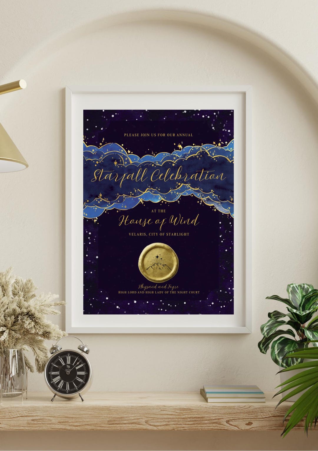 ACOTAR Starfall Celebration Invitation Print | Rhysand Feyre Night ...
