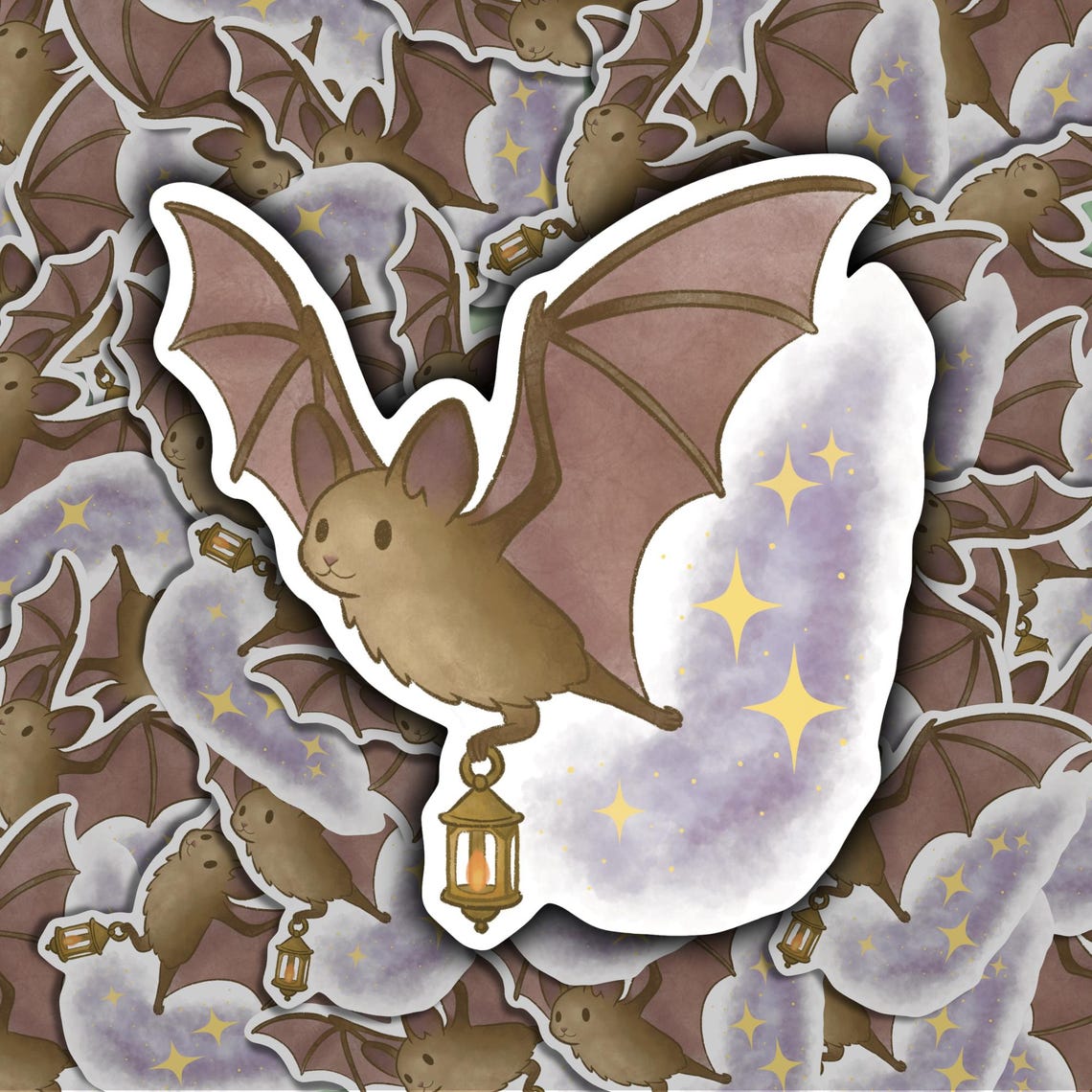 Lantern Bat Sticker | Flying Bat Art | Magical Aesthetic | Spooky ...