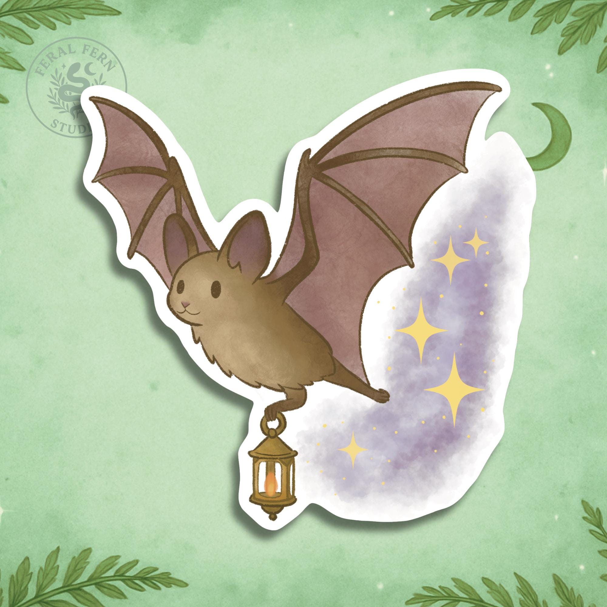 Lantern Bat Sticker | Flying Bat Art | Magical Aesthetic | Spooky ...
