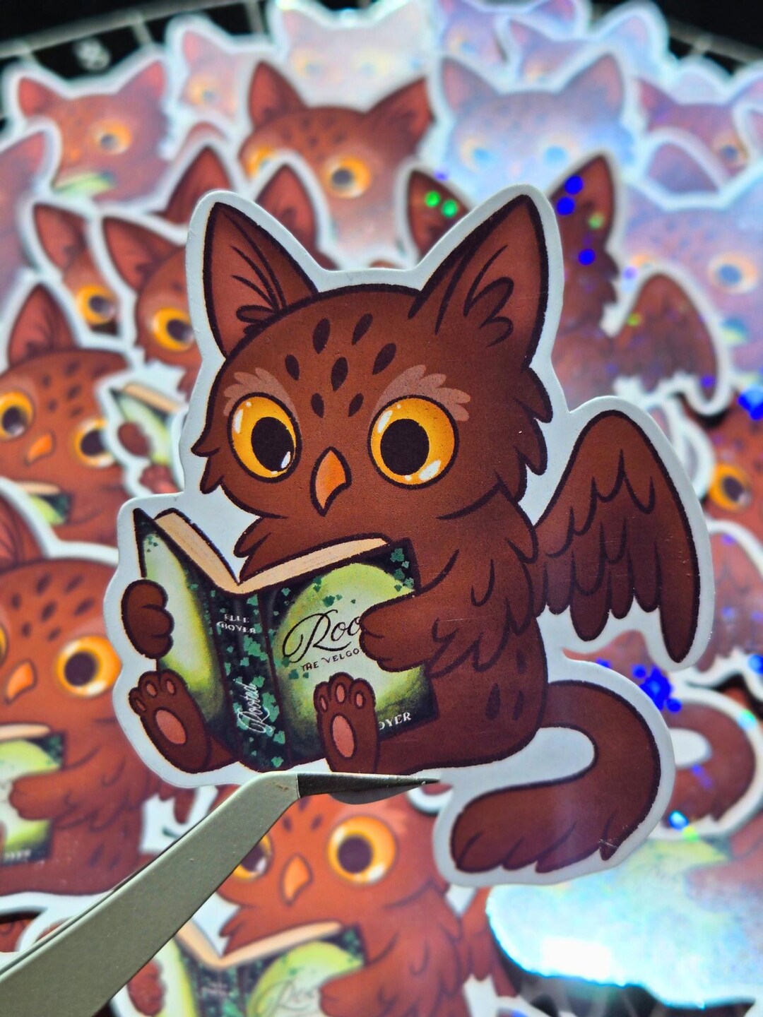Reading Fantasy Animal | Frenzy the Owl Cat | the Velgon Series - Etsy