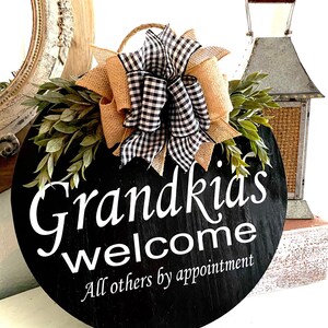 Grandparents Sign , Grandkids Welcome Sign,grandparents Door Hanger ...