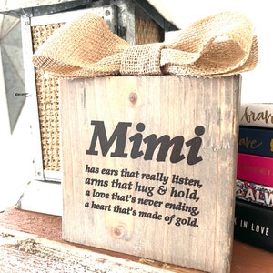 Mimi Sign , Mimi Gift , Mother's Day Gift , Wood Block , Shelf Sitter ...